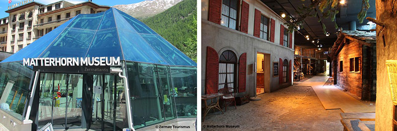 Zermatt, Switzerland, surrounded by tall snow-covered Alpine peaks